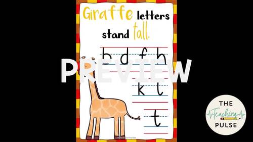 Chicken, Giraffe, and Monkey Letters | Handwriting and Letter Formation ...