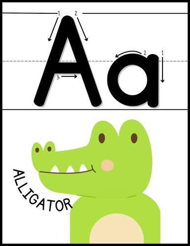Alphabet Poster Black and White Theme Animals by KINDERNOOK | TPT
