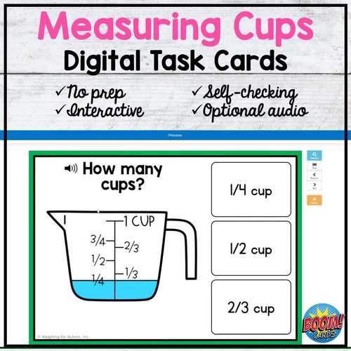 Measuring Cups Boom Cards - Life Skills Special Education Activities
