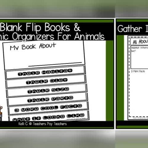 Animals Research Flip Books BLANK OPTION by Kelli C | TPT