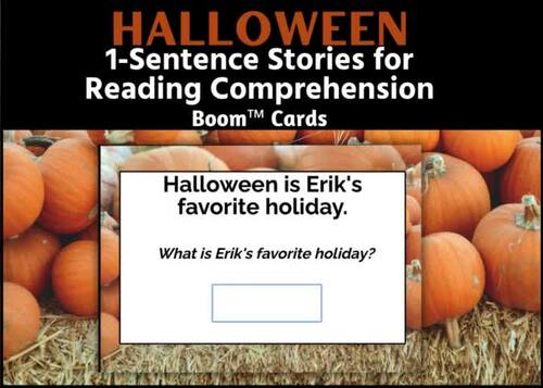 Halloween 1-sentence Reading Comprehension Stories-Boom™ Cards | TPT