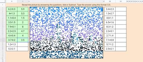 DIGITAL Decimal Mystery Pictures - Tenths Hundredths Add Subtract Round