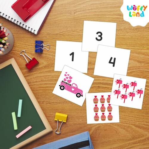 Valentine's Day Math Center | Number Matching Cards 1-12 | Preschool ...