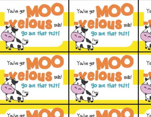 Cow Tales Candy Testing Motivation Tag- You've got MOO-velous skills!