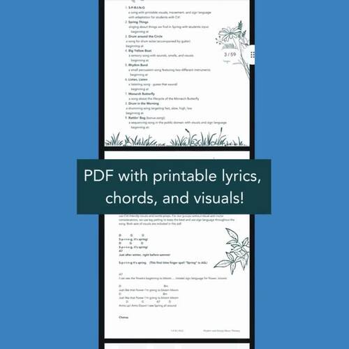 Songs for Spring Resource Package Two by Music Therapy Resources