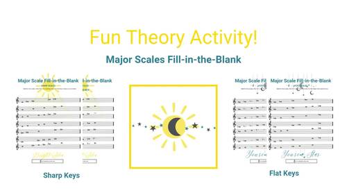 Major Scales Fill-in-the-Blank Activity Worksheet by Piano Discoveries