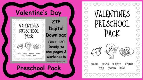 Valentine's Day Preschool / Toddler Math & Literacy Activity Pack ...