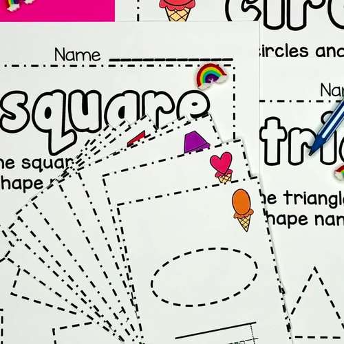 Shape Recognition Activity: Ice Cream Trace and Write! Shape Tracing Lesson