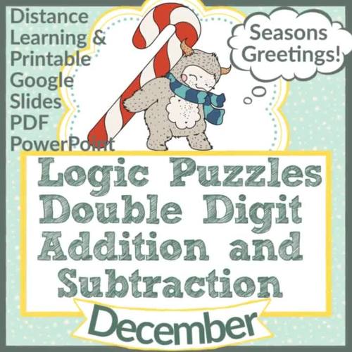Dollar Deal Math Logic Puzzles Double Digit Addition Enrichment Christmas