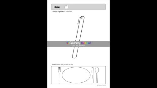 Number Formation Collage and Painting Booklet - QLD Beginners Font