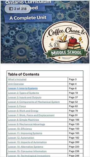 Grade 8 Science: Systems in Action — Complete Unit (Ontario Curriculum ...