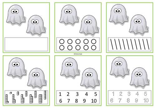 Basic Math Skills Number Flash Task Cards Halloween by Words Aside