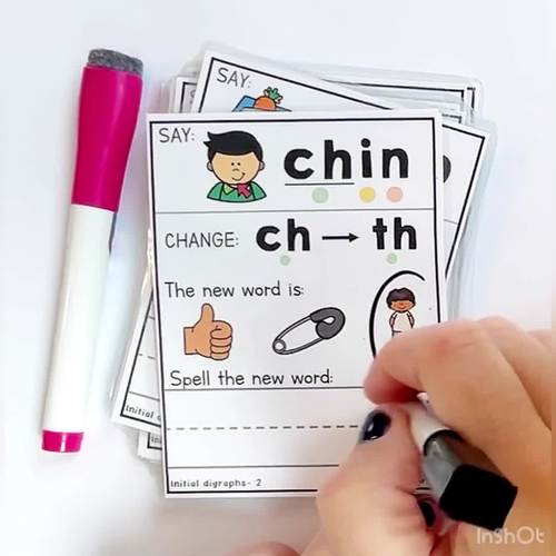 Phoneme Substitution Task Cards: Digraphs and Glued Sounds #24deals