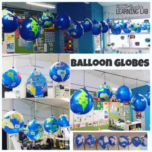 Geography - Balloon Globes - World Maps by Learning Lab | TPT