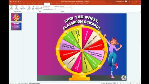 Spin the Wheel - Interactive Classroom Rewards Game | Editable PowerPoint