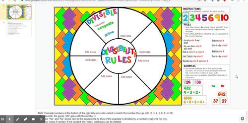 Divisibility Rules Math Wheel Print and Digital Google Slides | TpT