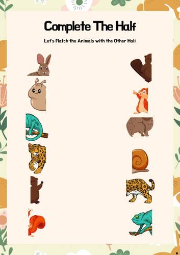 Complete The Half Easter Worksheet PreK - 2nd Easter Activity Printable