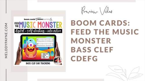 Music BOOM Cards: Bass Clef CDEFG Sight-Reading and Ear Training