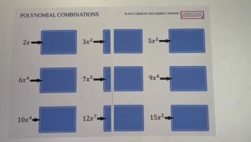 Polynomial Combinations Card Sorting Game by Competitive Mathematics