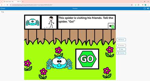 Spider Visits Friends Interactive Language Activity by Speech with Shelly