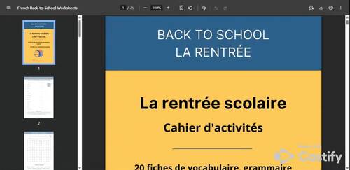 La rentrée scolaire cahier d'activités (20 pages with answers) 2026