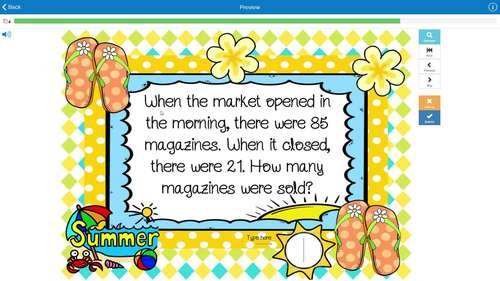 Summer Math 2-Digit Subtraction Word Problems BOOM CARDS by The British ...