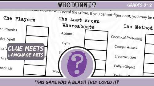 Linking Verbs Whodunnit Activity - Printable & Digital Game Options