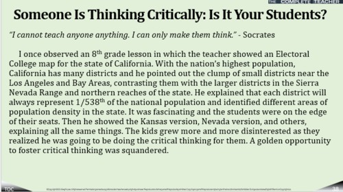 COMPLETE TEACHER Lesson 38 - Someone Is Thinking Critically: Is It Your ...