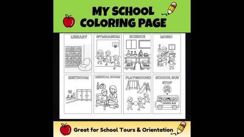 My School Coloring Page | 1-Page School Tour Printable for Starting School
