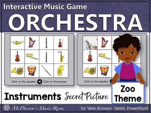 Instruments of the Orchestra Interactive Music Game {Reveal Secret Pic Zoo}