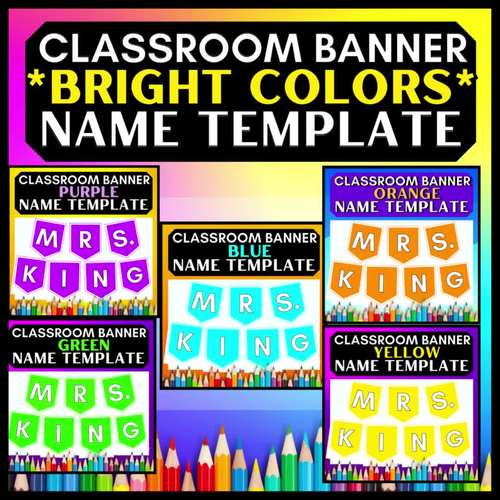 Printable Bright Colors Banner BUNDLE→ Editable Bulletin Board Decor ...