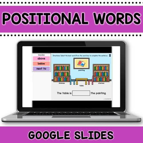 Positional Words Digital Math Centers on Google Slides Kindergarten