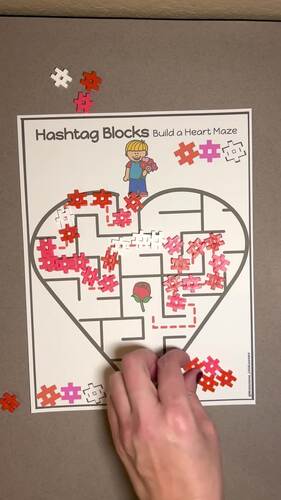 Valentine Hashtag Blocks Math Activities by Mrs Jackson's Little Learners