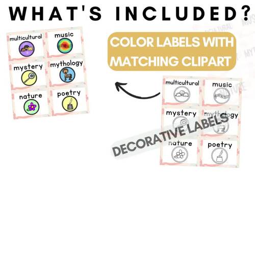 Calm Pastel Classroom Decor | Library Book Bin Labels | Editable | *NEW