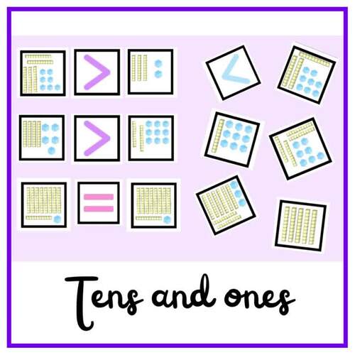 Comparing Numbers Place Value Flash cards by 123MissPoppins | TPT