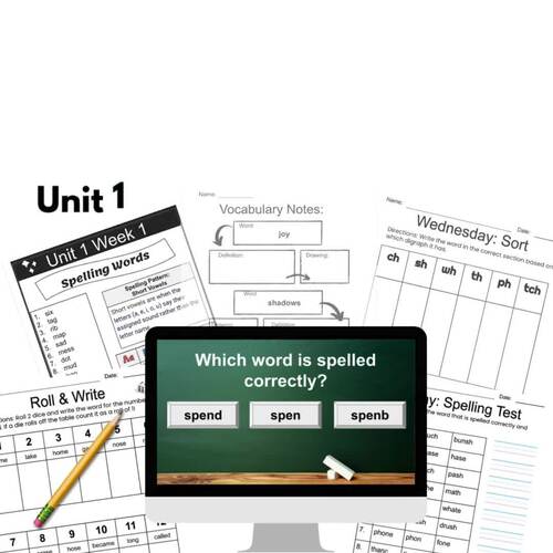 MyView Literacy 2nd Grade Unit 1 Spelling & Vocabulary Special Ed Back ...