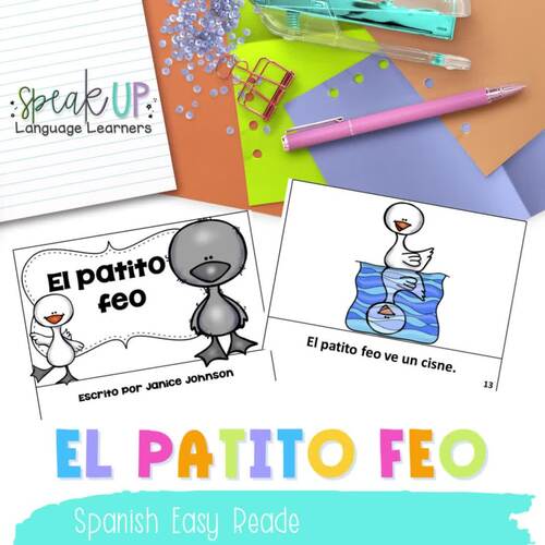 El patito feo Spanish Fairy Tale Reader & Activities Easy Beginning ...
