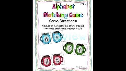 Printable Alphabet Matching Game by Kinder Kangaroo | TPT