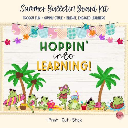 Summer Bulletin Board Kit: Frog Beach Theme | Tropical Classroom Decor