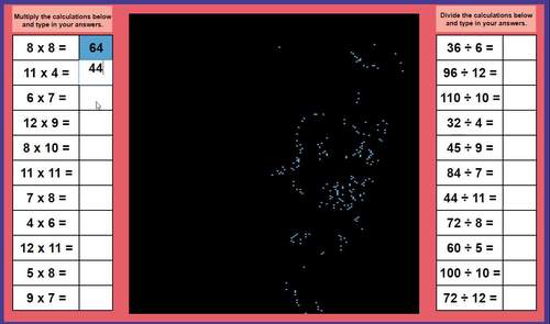 Digital Pixel Art NO PREP - T-Rex Multiplication and Division to 12