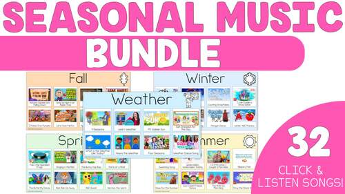Seasons Music Slides Bundle | Preschool Songs for the Year | Circle ...