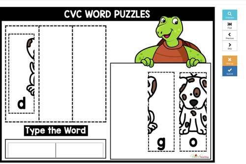 CVC Words Picture Puzzles Boom Cards Bundle (Distance Learning) | TpT