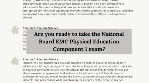 National Board Early Middle Childhood Physical Education Component 1 Bundle