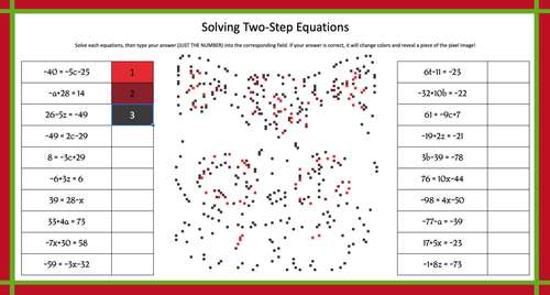 HALLOWEEN Solving Two-Step Equations - Digital Pixels! by It's Math-gic