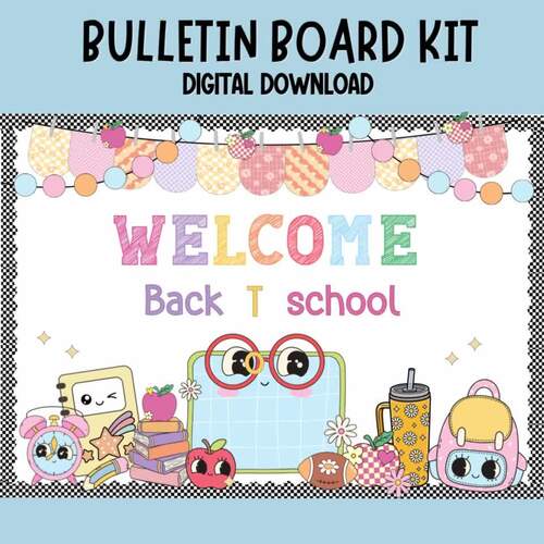 Groovy Back to School Bulletin Board Kit | Editable Pastel Classroom ...