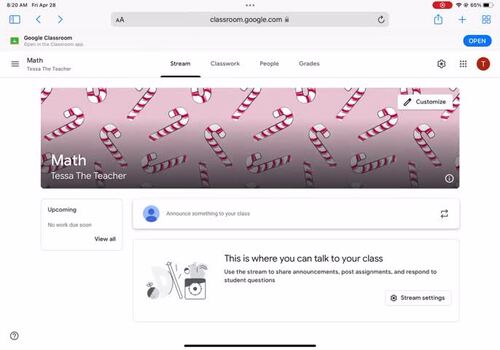 ANIMATED Google Classroom Header Banner GIF - (Christmas) Candy Canes