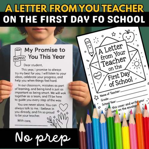 A Letter from Your Teacher on the First Day of School, Back to School - K-3