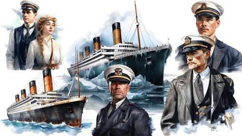 Watercolor Titanic Clipart Set of 20 Files by ArtisticTimberStudio