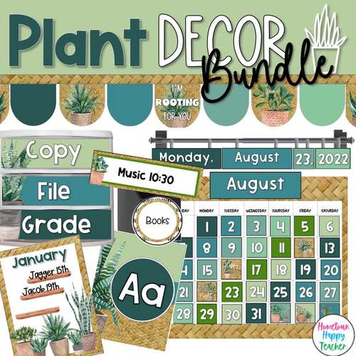 BOHO PLANT Classroom Decor Bundle | BOHO BOTANICAL Classroom Theme