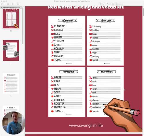 Swedish Writing and Vocabulary Kit (Bilingual Swedish/ English) | TpT